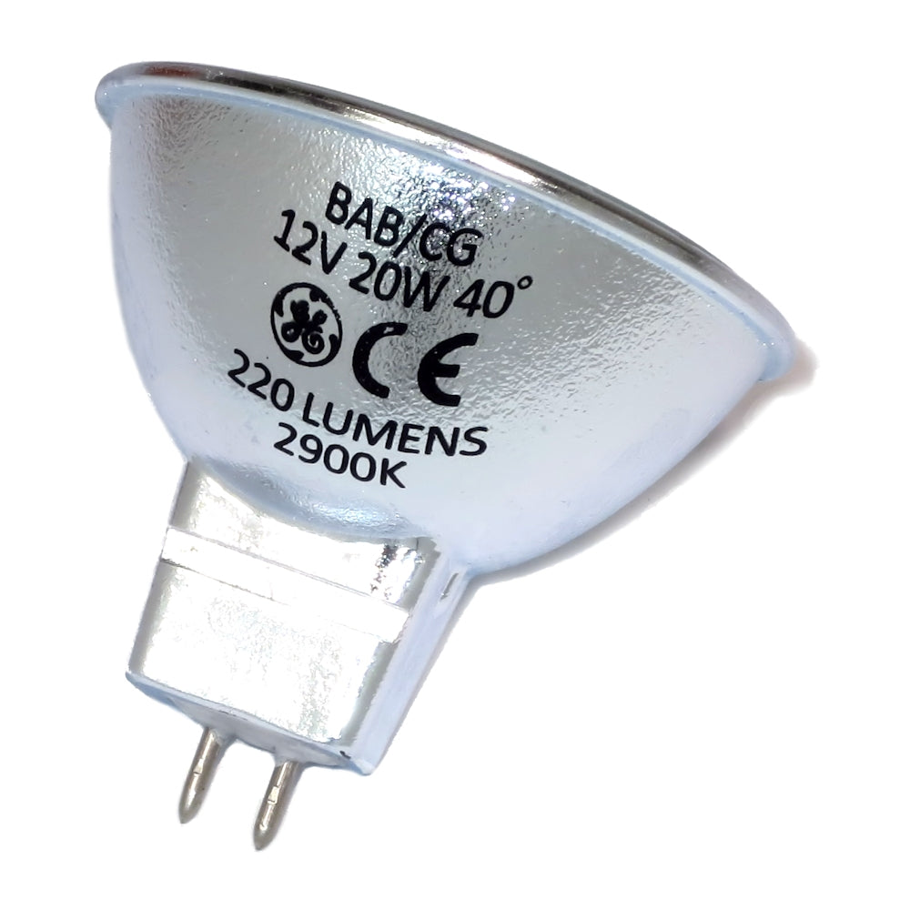 20857 GE BAB/CG Q20MR16C/CG40 20W 12V Clear Halogen Lamp